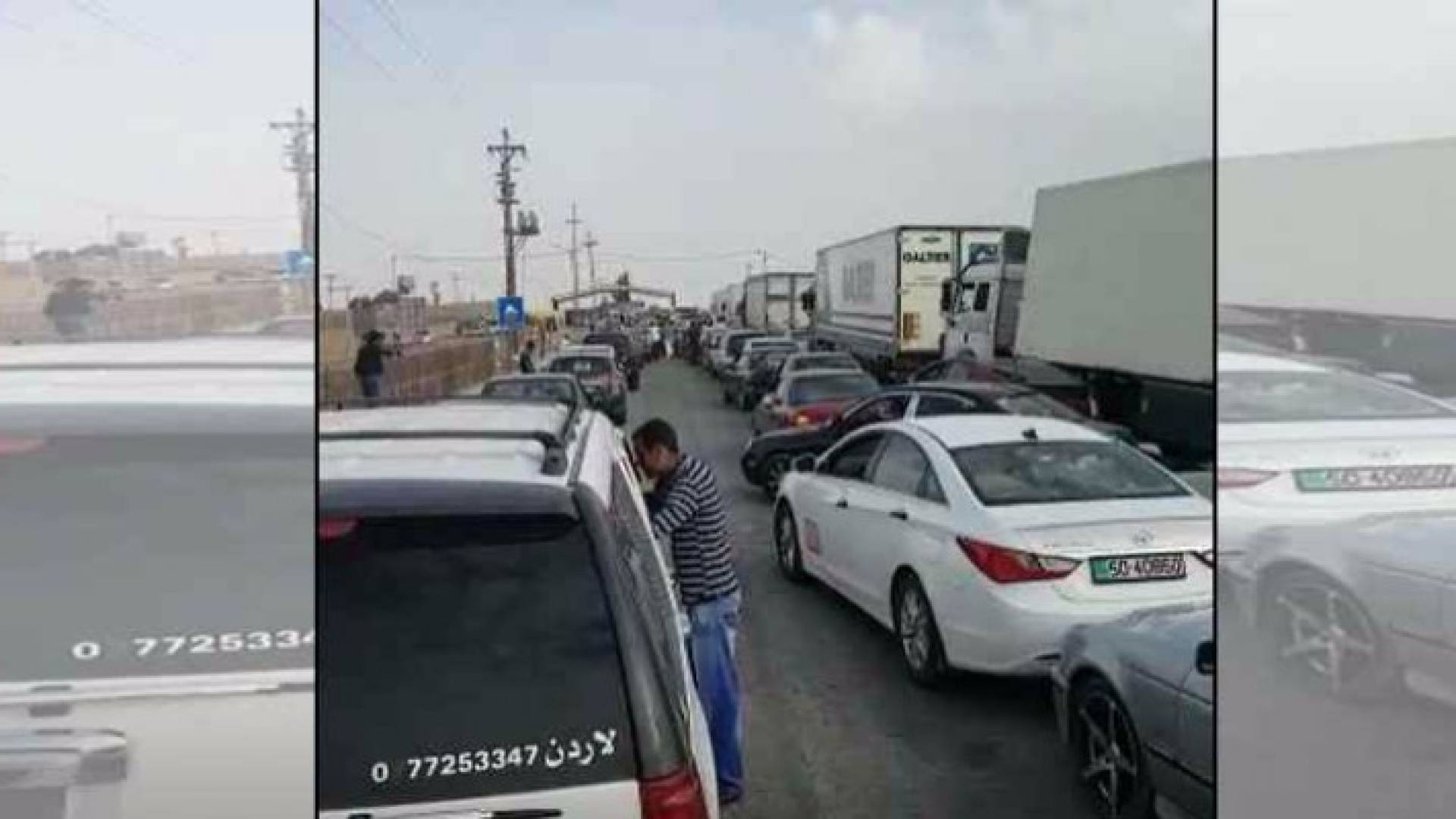 Roya News | Jaber Border Crossing traffic congestion